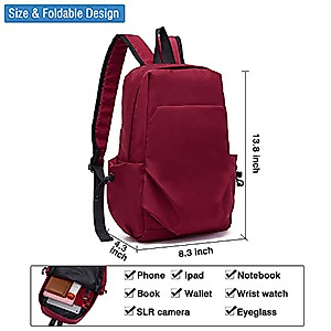 YZAOLL Small Backpack for Women Mini Backpack Daypack,Red