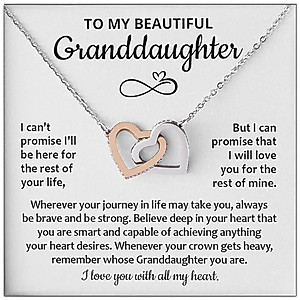DsmStore Ltd To My Granddaughter Necklace, Gifts From Grandma Grandmother Or Grandpa Grandfather, Jewelry For Birthday Standard Box Polished Stainless Steel & Rose Gold Finish