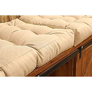 Trendcode Rocking Chair Cushion, Non-Slip Memory Foam Filled, Indoor,Patio furniture&Outdoor Use,Back 23''x17''/Seat 19''x17'' (Beige)