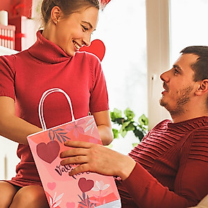 72PCS Valentines Day Gift Bags Bulk with 24 Bags 9”x7''x3.5'' 24 Tissue Paper&24 Stickers for Kids Adults Holiday Goody Candy Chocolate Bakery Treat Bag for Gift Giving,Classrooms Gift Exchange,Party Favor