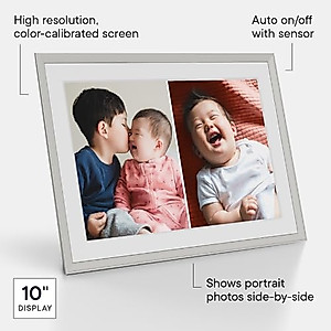 Aura Carver 10.1" WiFi Digital Picture Frame | The Best Digital Frame for Gifting | Send Photos from Your Phone | Quick, Easy Setup in Aura App | Free Unlimited Storage | (Clay with White Mat)