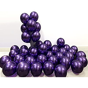 COLORFUL ELVES 100pcs Small Metallic Purple Balloons 5 inch Mini Chrome Purple Balloon for Party Decorations