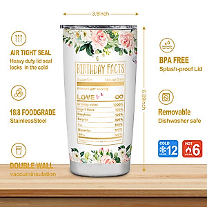 LJWJWLJW 50th Birthday Gifts for Women Cups - Best 50th Birthday Gift Ideas Cups - Happy 50 Year Old Birthday Gift Cups -1973 Birthday Gifts - 50th Birthday Decorations for Her-20 OZ Cups