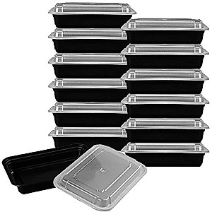 Premium Meal Prep Food Containers with Lids [Heim Concept] Durable Reusable Top Rack Dishwasher Safe Leak-Resistant Microwavable Compact Stackable Storage Meal Prep To-Go Container Convenience 12-pack