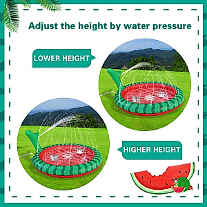 Apfity Splash Pad for Kids and Dogs, 68" Sprinkle Play Mat Summer Water Toys Inflatable Swimming Pool for Toddlers Baby Kiddie and Pets Dog Outside Sprinkler Pool for Age 2 3 4 5 6 7 8 9 10