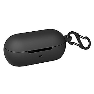 Nimon Silicone Case for OnePlus Buds Z, Soft and Flexible, Scratch/Shock Resistant Silicone Cover for OnePlus Buds Z Headphones (Black)