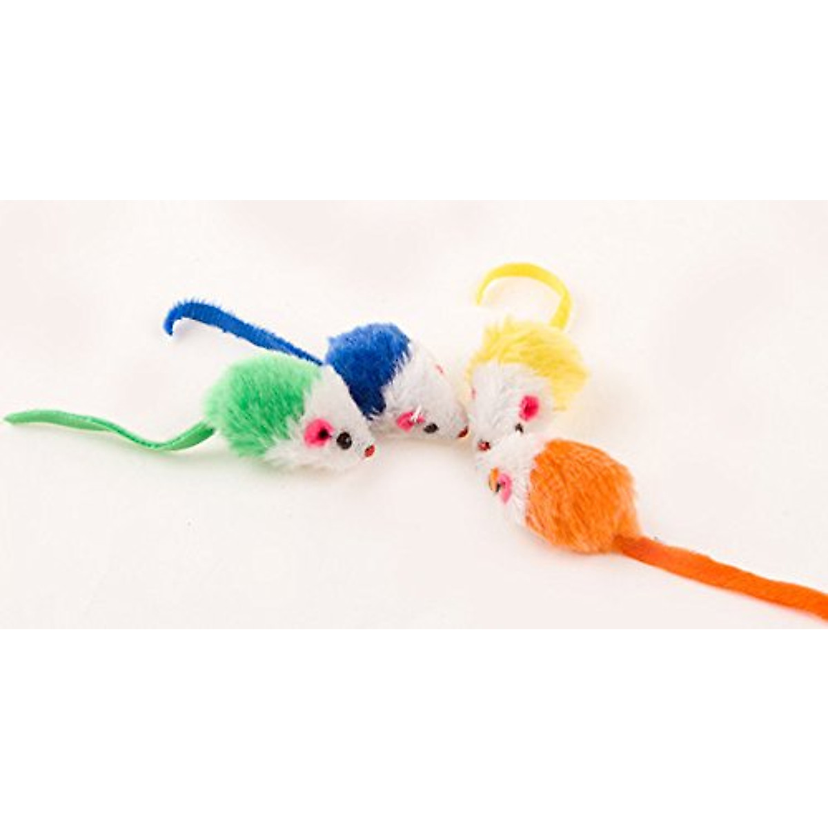Play Fur Mice Cat Toys – Mixed Bag of 10 Play Mice with Rattling Sounds – 4 Color Variety Pack of Catnip Toy