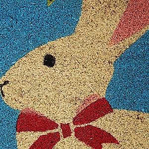 DII Animal Collection Natural Coir Doormat, 17x29, Easter Bunny