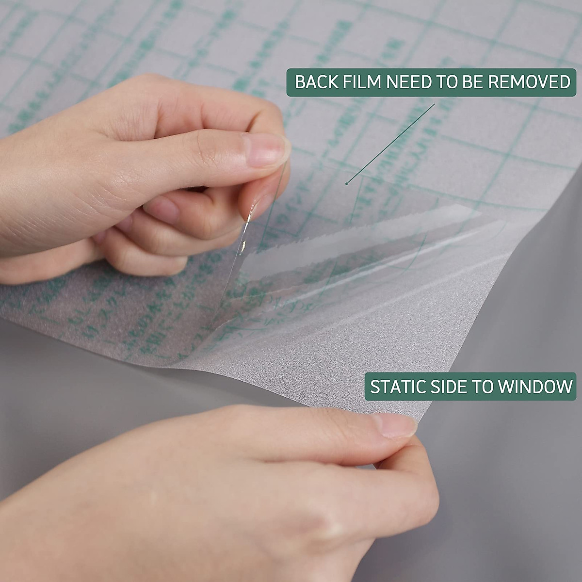 Privacy Window Film, HOMIDEK Frosted Glass Window film,Sun UV Blocking Static Cling Removable Frosting Window Tinting Film for Bathroom, Home,Office,Non-Adhesive(17.5"x78.7")