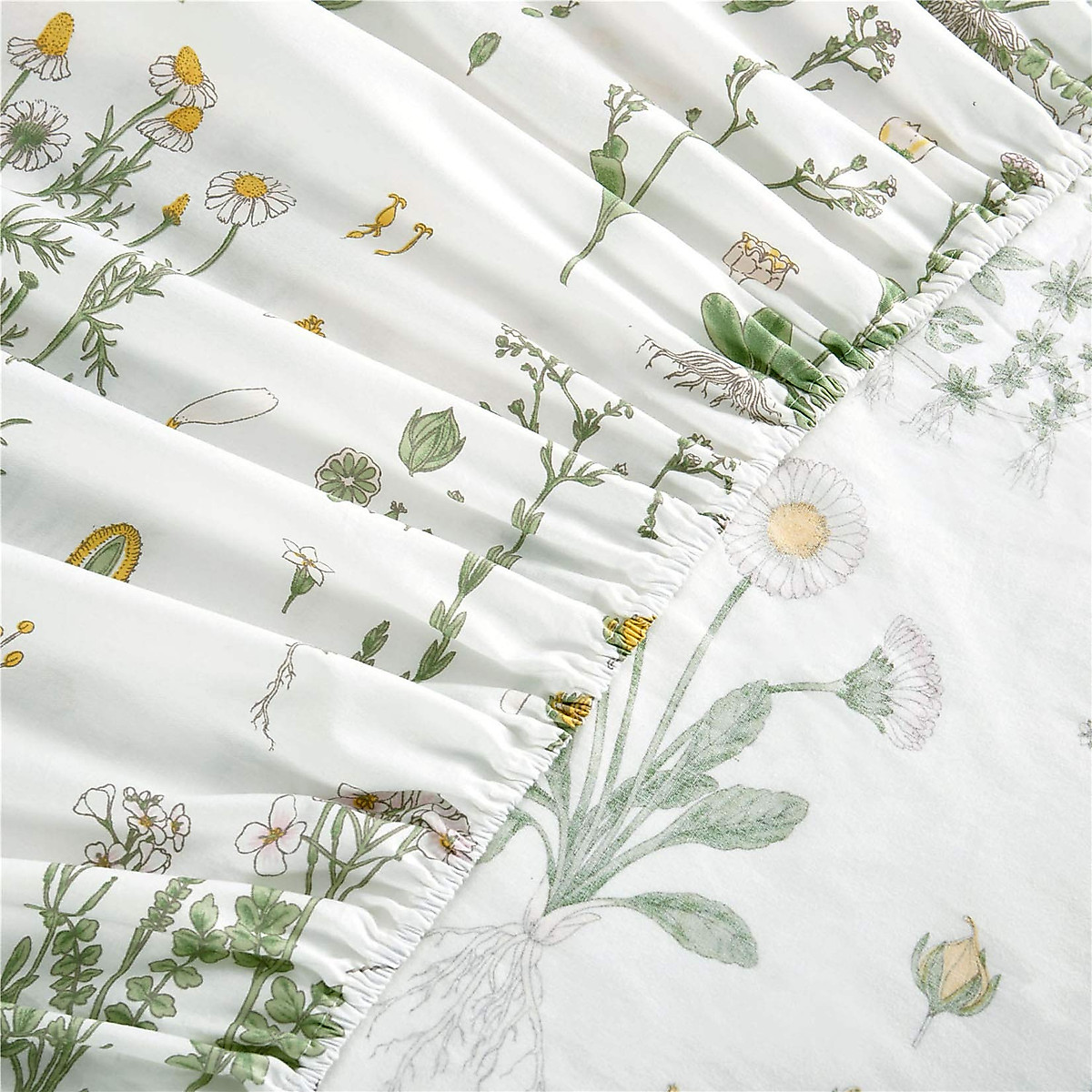Cozy Cottagecore Botanical Bed Sheets - 100% Cotton Full Set