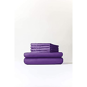 CGK Unlimited Queen Size Sheet Set - 6 Piece Set - Hotel Luxury Bed Sheets - Extra Soft - Deep Pockets - Easy Fit - Breathable & Cooling Sheets - Wrinkle Free - Comfy - Purple Bed Sheets - Queen 6 PC