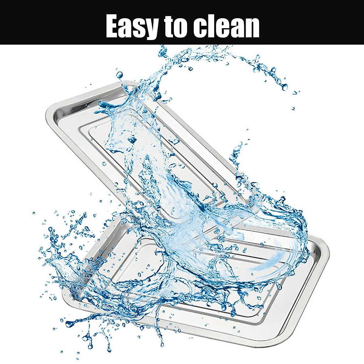 Thinkorb Toaster Oven Pans Stainless Steel Baking Tray Compatible with Cuisinart Air Fryer Toaster Oven TOA-60 and TOA-65, Cookie & Bread Baking Sheet Pan (12.4x10.06 inch)