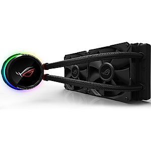 Asus ROG RYUO 240 RGB AIO Liquid CPU Cooler 240mm Radiator Dual 120mm 4-Pin PWM Fan with OLED Panel & Fan Control 1.77"