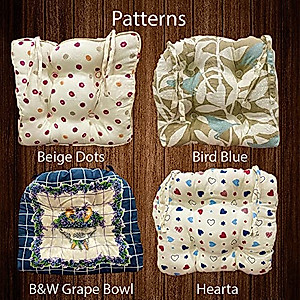 Indoor and Outdoor Chair and Seat Cushion 18"x18" Pack of 2 - Rose Flower (Zippered) Pattern Premium Durable Fabric, Comfort and Softness for Office & Patio Furniture U-Shape Non Skid Chair Cushion