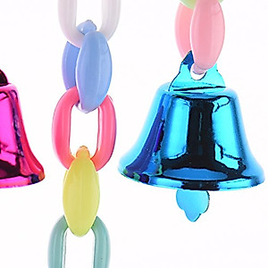 Birds Cage Accessory Parrot Macaw Chew Bell Toys Colorful Swing Hanging Toy (B)