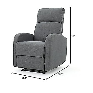 Christopher Knight Home Gaius Classic Fabric Recliner, Charcoal / Black