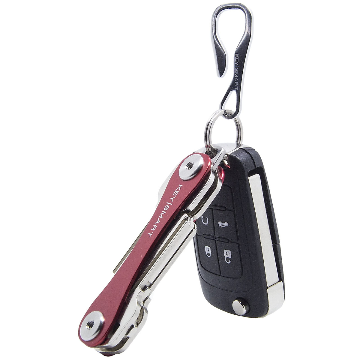 KeySmart Key Dangler - Clip Your KeySmart to Anything (Stainless Steel, Regular Size)