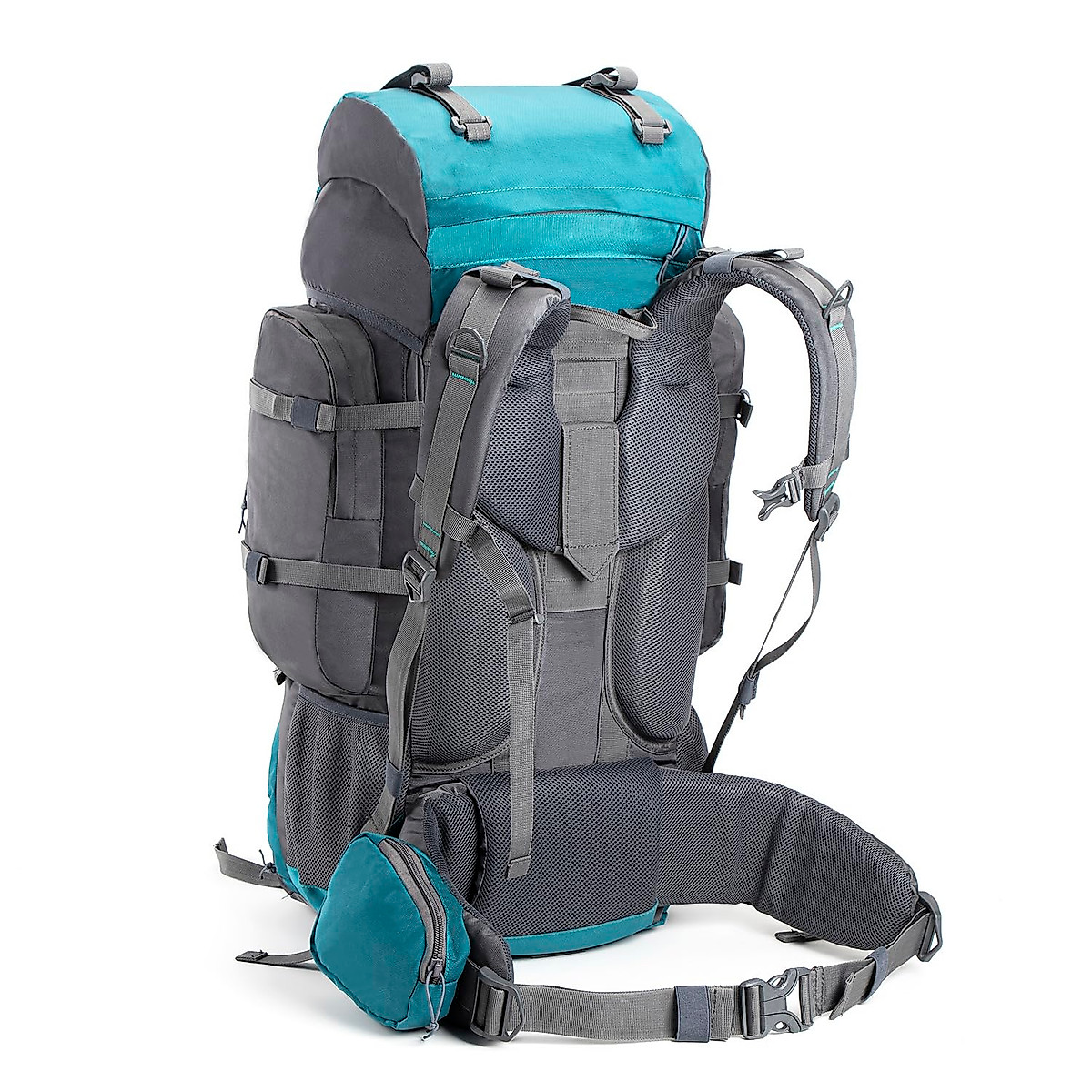 Tripole Walker 65 Litres Rucksack With 20 Litre Foldable Day Pack | Internal Frame With Metal Rod | Rain Cover | Bottom Opening | Laptop Section (Sea Green)
