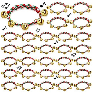 24 Pack Bell Christmas Bracelet Jingle Bracelets for Kids Adjustable Friendship Bracelets Adults Red and Green Wristbands Fun Christmas Party Favors Gifts Stocking Stuffers Holiday Carnival