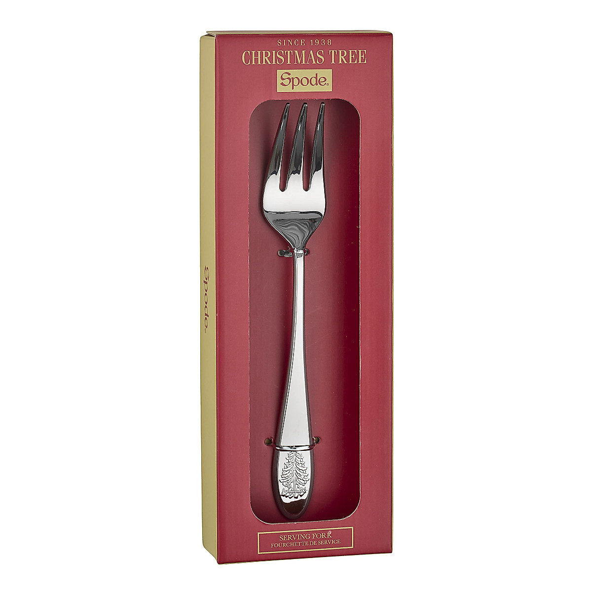 Spode Christmas Tree Serving Fork | Flatware Serving Utensils for your favorite Holiday Dishes | Premium Food Grade 18/10 Stainless Steel | Measures 10Inches | Dishwasher Safe