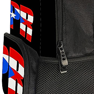 Puerto Rican Flag 16 Inch Backpack Laptop Shoulder Bag Casual Daypack For Book Shopping traveling camping