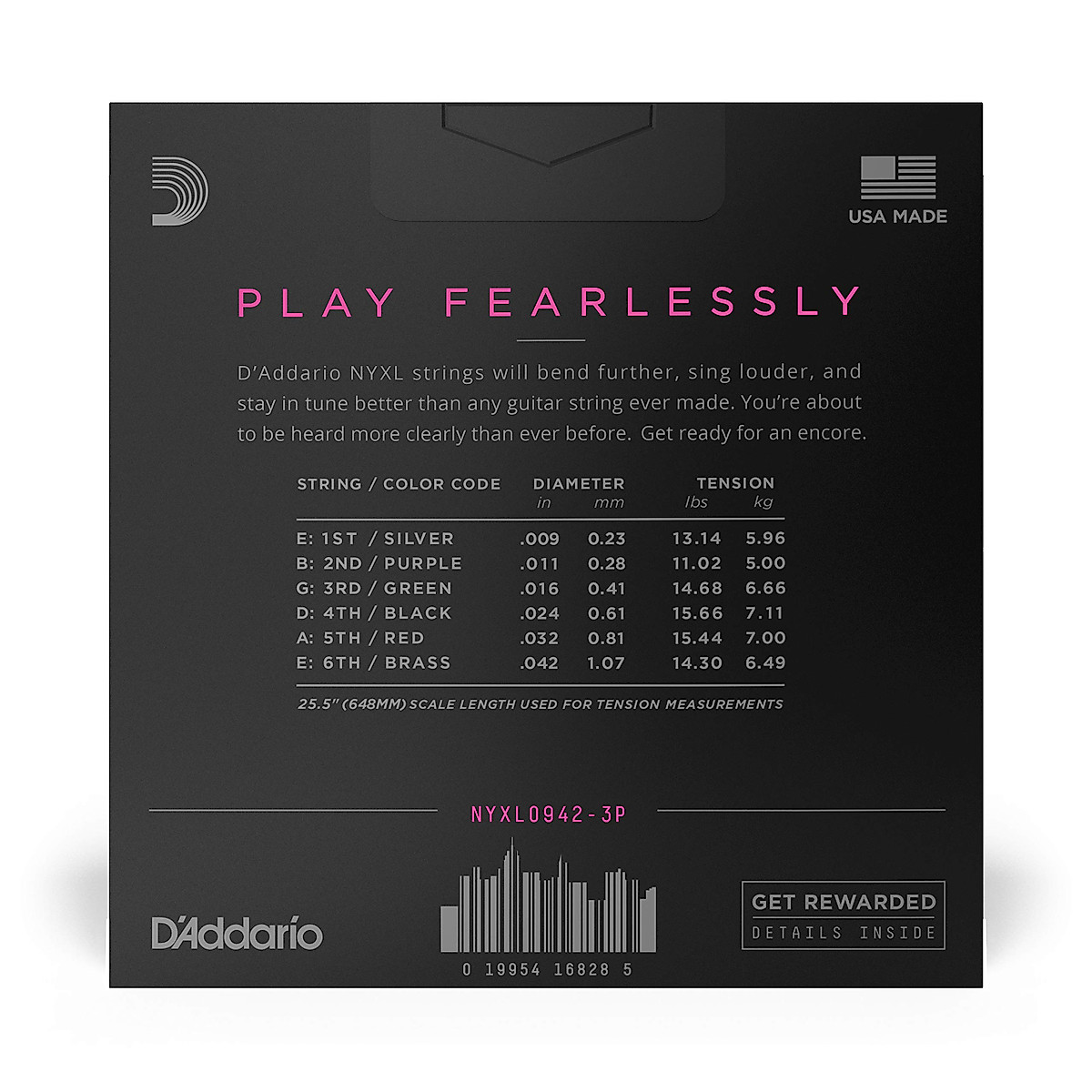 D'Addario Guitar Strings - NYXL Electric Guitar Strings - NYXL0942-3P - Unrivaled Strength, Tuning Stability, Enhanced Mid-Range - For 6 String Guitars - 09-42 Super Light, 3-Pack