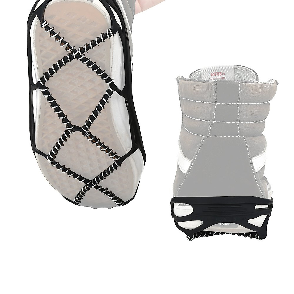 Traction Chains for Walking on Ice and Snow, Ice Cleats Spikes Crampons Grips Non Slip Grippers Portable for Jogging Climbing Outdoor Running Hiking Mountaineering Boots Shoes Women Men Kids