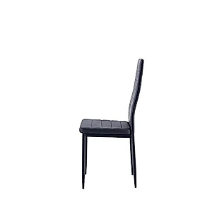 LCH, Black Room High Back, PU Leather Seat and Metal Frame, Kitchen Chairs Set of 4 Dining Roomchairs
