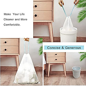 Small Trash Bag, 1.2 Gallon Garbage Bags Bathroom Trash can Liners for Bedroom Home Kitchen 80 Counts, Drawstring Shrink bag auto, White