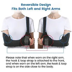 VELPEAU Medical Sling Immobilizer - Rotator Cuff Support Brace - Comfortable for Shoulder Injury, Left and Right Arm, Men and Women, for Broken, Dislocated, Fracture, Strain (Large)