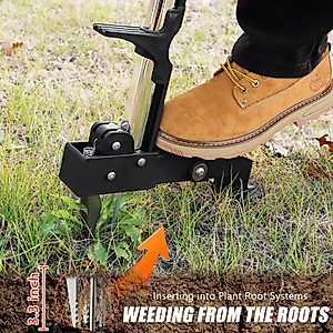 POOSIDE Weed Puller Tool, Gardening Stand-Up Weeder Puller with Ergonomic 39.3" Long Handle and 4 High-Strength Stainless Steel Claws, Easily Remove Weeds Without Bending, Pulling, or Kneeling.