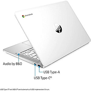 HP Chromebook 14" HD Thin and Light Laptop, Intel Celeron N4000 Dual-Core Processor, 4GB RAM, 32GB eMMC, Backlit Keyboard, WiFi, Up to 13 hrs Battery Life, Chrome OS, Ceramic White
