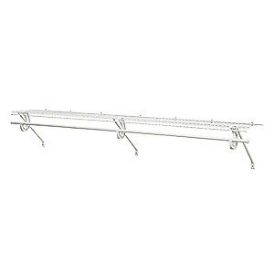 ClosetMaid 5632 Super Slide Ventilated Shelf Kit With Closet Rod, 6' by 12", White & Wire Shelf Kit with Hardware, 4 Ft. Wide, for Pantry, Closet, Laundry, Utility Storage, White Vinyl Finish