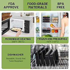 Ginzeca Meal Prep Containers Reusable[50Pack] 28oz Food Storage Containers with Lids, Thickened Leakproof To Go Food Containers, BPA-Free, Safe Storage of Food, Stackable, Microwave and dishwasher