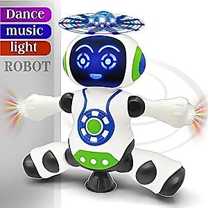 SIDD Dancing Robot with Music, Robot for Kids with 3D Flashing Lights, 360 Degree Rotation Toy Robot for Kids -Plastic,Multi Color,Pack of 1