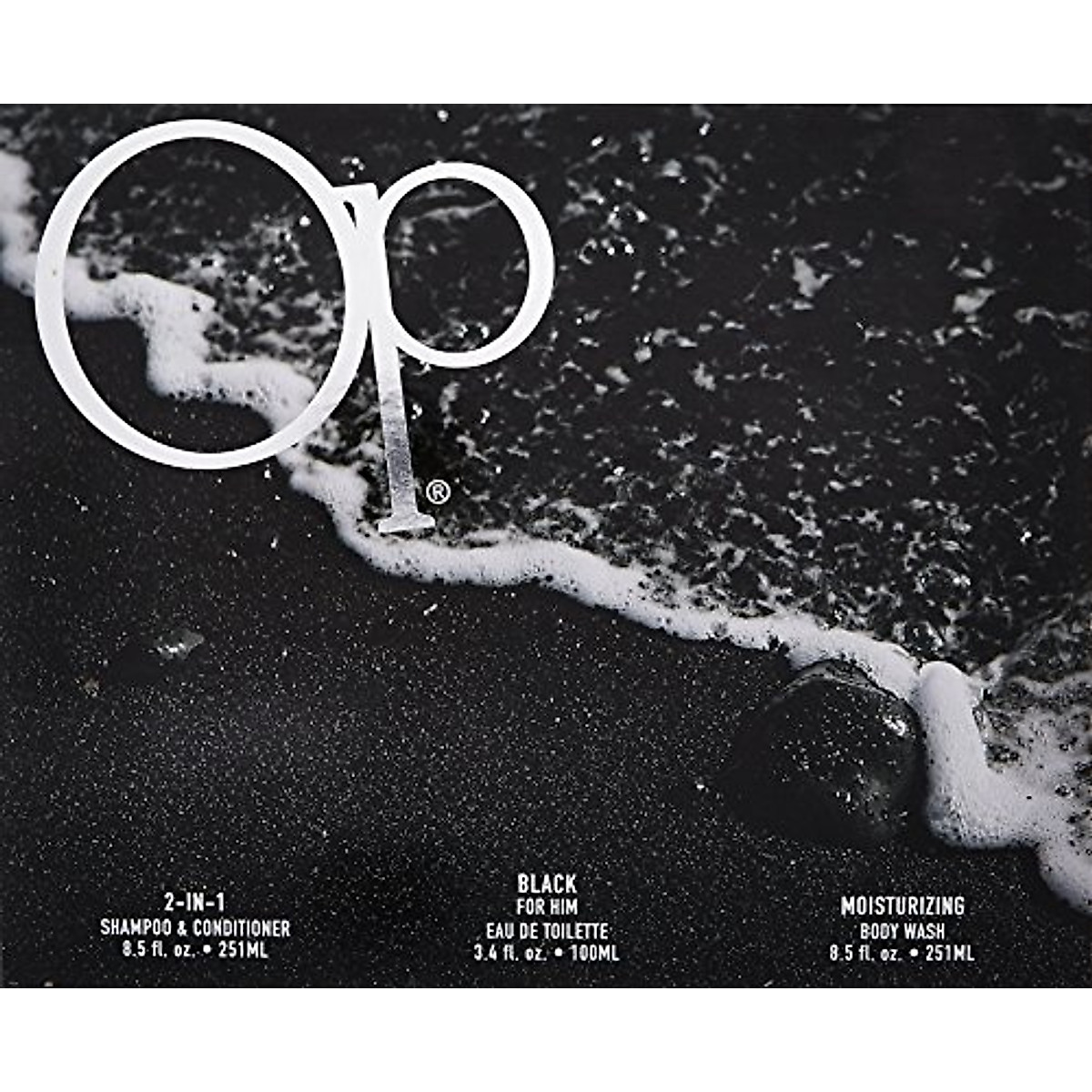 Ocean Pacific Black 3 Piece Eau De Toilette Gift Set for Him