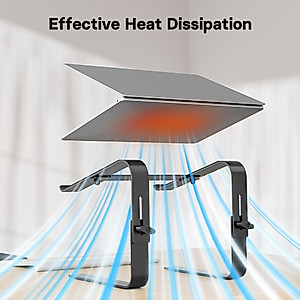 BONTEC Laptop Stand, Height Adjustable Notebook Stand, Ergonomic Laptop Desk Mount, Compatible with Most 10-17” Laptops, Space Black