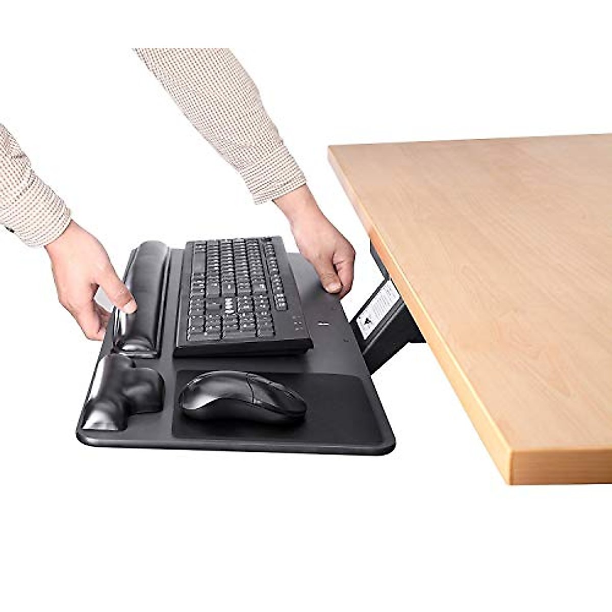 Adjustable Keyboard Tray Ergonomic Design Standard Under Desk Platform Large Space Track CARTMAY