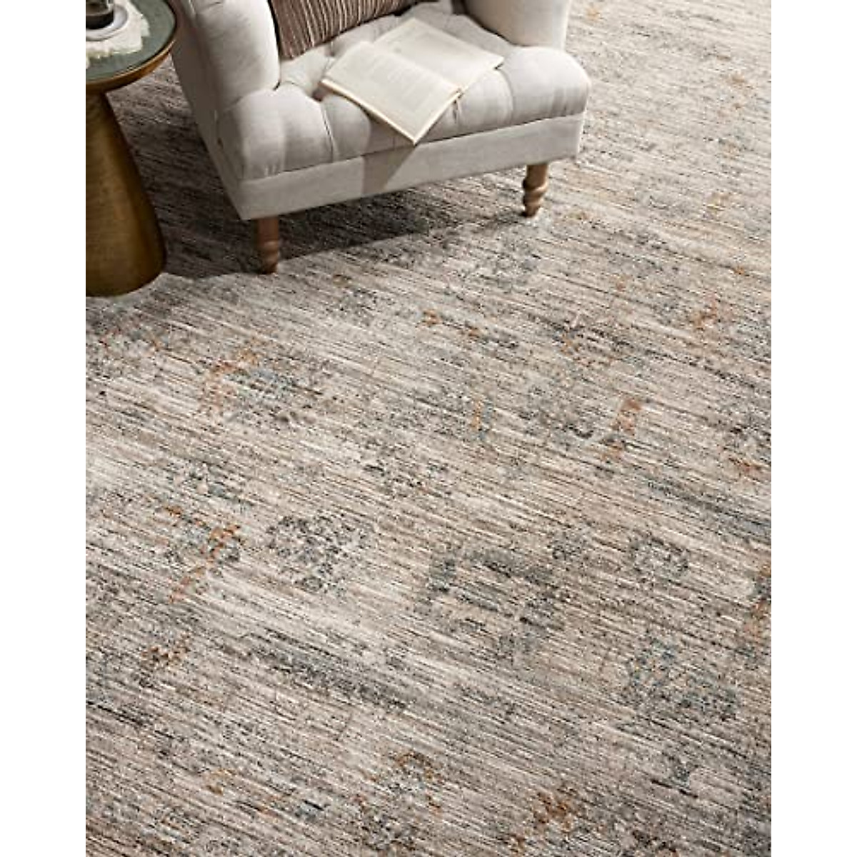 LOLOI Jean Stoffer Katherine Collection KES-04 Pebble/Ocean 7'-10'' x 10' Area Rug