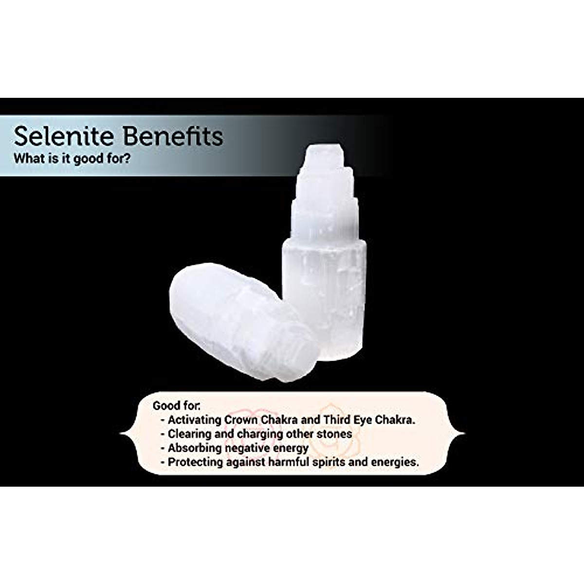 Selenite Crystal Towers for Reiki, Healing, and Energy Charging | Made in Morocco | Selenite Iceberg Charging Towers Crystal Skyscraper (4 Inch (Pack of 1))