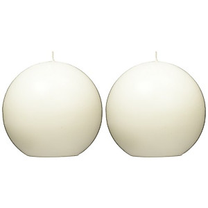Zest Candle 2-Piece Ball Candles, 4-Inch, White Citronella