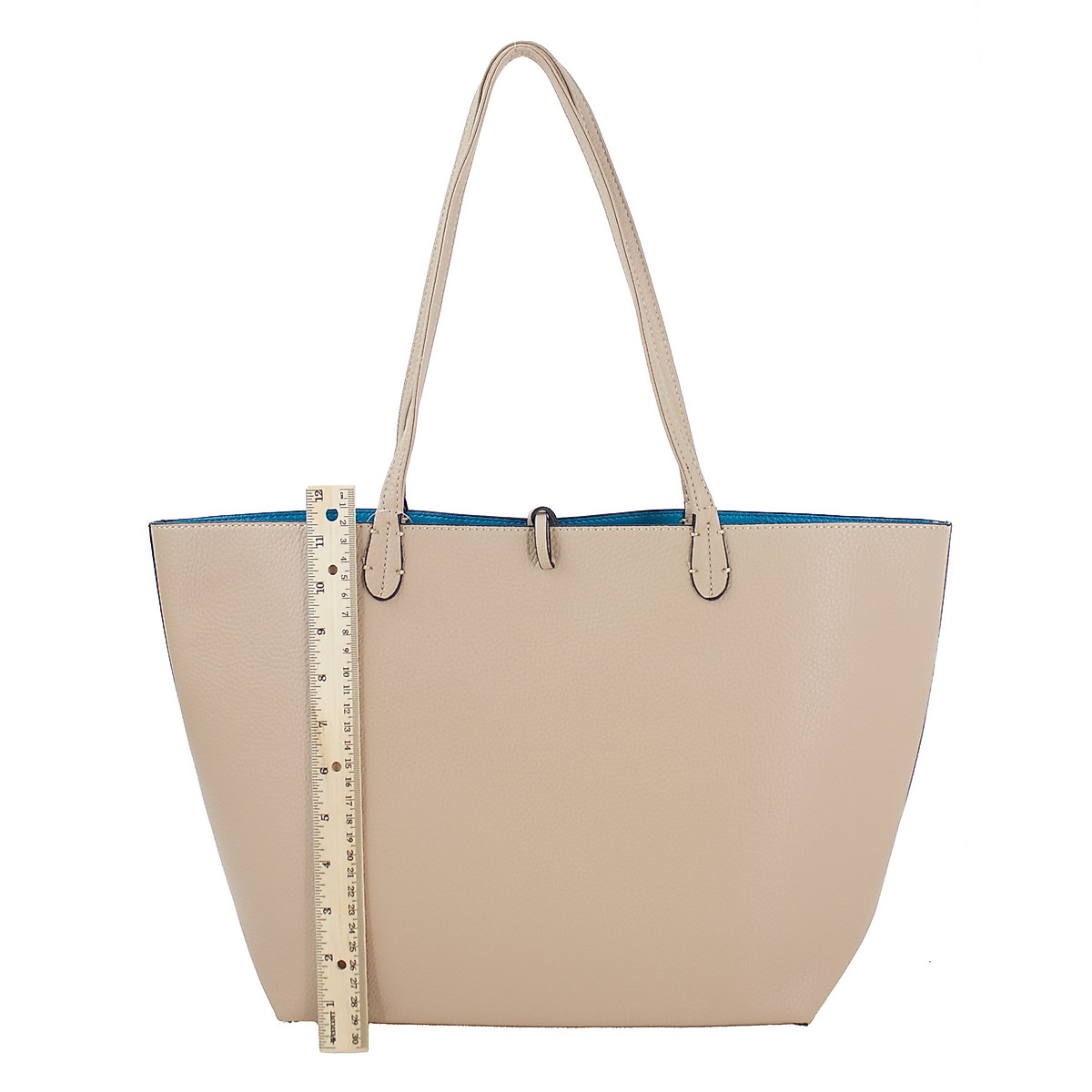 Canal Collection Reversible 2 in 1 Fashion Tote Handbag with Pouch (Grey)