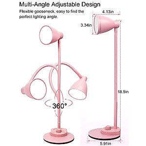 BOHON LED Desk Lamp Reading Light Eye-Caring 3 Color Modes 10 Brightness Dimmer USB Study Book Clamp Lamp 360° Flexible Clip on Night Light for Headboard Bedroom and Office