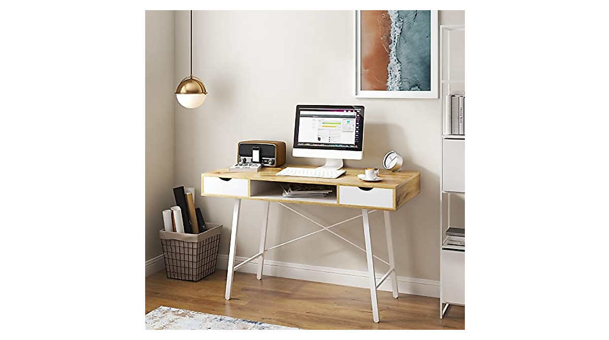 Need Computer Desk with Storage - Modern Oak Desk with Drawers