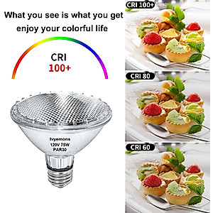 Ivyemons PAR30 Short Neck Halogen 75W - 6 Pack PAR30 Flood Light Bulbs E26 Base, PAR30 Dimmable 2800K Warm White, Long Lasting PAR30 Halogen Bulb for Accent Lighting, Tracking Light, Recessed Light