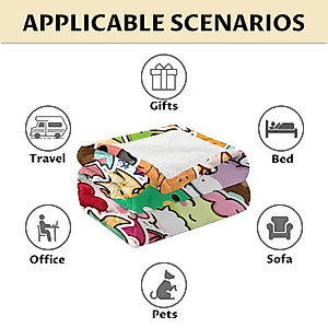 Dragon Blanket Gifts - 40x50 Inches Cute Throw Blanket for Girls & Boys - Colorful Soft Fuzzy Plush Blankets for Couch, Sofa