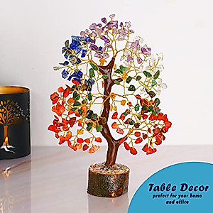 Chakra Tree - Crystal Tree - Gem Tree - Feng Shui Decor - Crystal Bonsai Tree - 7 Chakra Tree of Life Decor - Gemstone and Crystals - Spiritual Tree - Chakra Stones - Crystal Gifts - Energy Crystals