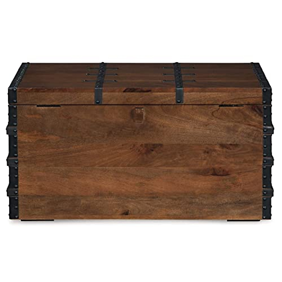 Signature Design by Ashley Kettleby Vintage Wood Storage Trunk or Coffee Table with Lift Top 19", Brown