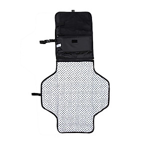 Nuby Portable Baby Changing Pad Station by Dr. Talbot's, Quick Wipe Clean Changing Mat with Built-in Pillow, Classic Black