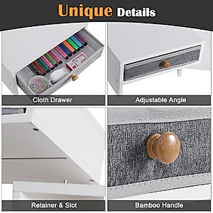 LAPTAIN Dual Monitor Stand Riser with 2 Drawers, Screen Stand with Adjustable Length and Angle, Desktop Organizer Stand for Laptop Computer/TV/PC